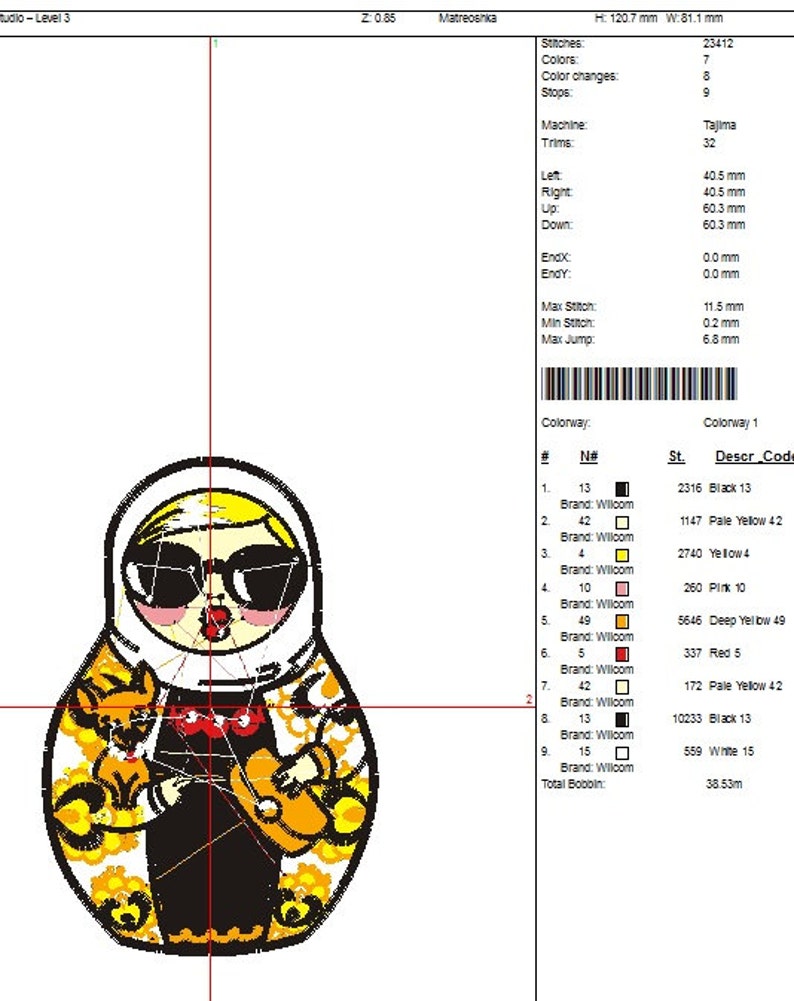 Matrioshka Machine Embroidery Design Tested - Etsy