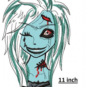 Zombie Anime Girl Embroidery Design Machine Embroidery Design Instant ...