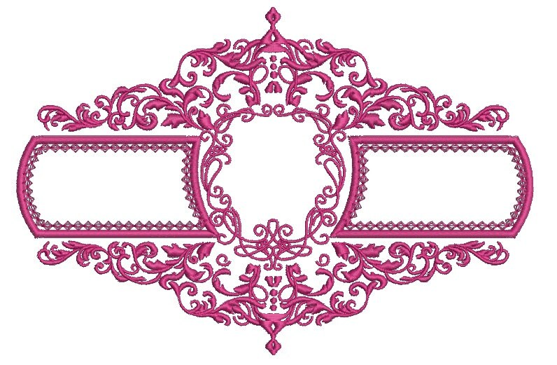 Elegant Frame Middle Applique Machine Embroidery Design | Etsy