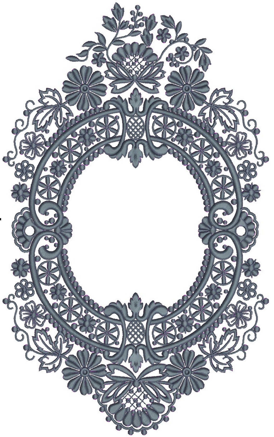 Imperial Baroque Monogram Frame Machine Embroidery Design - Etsy