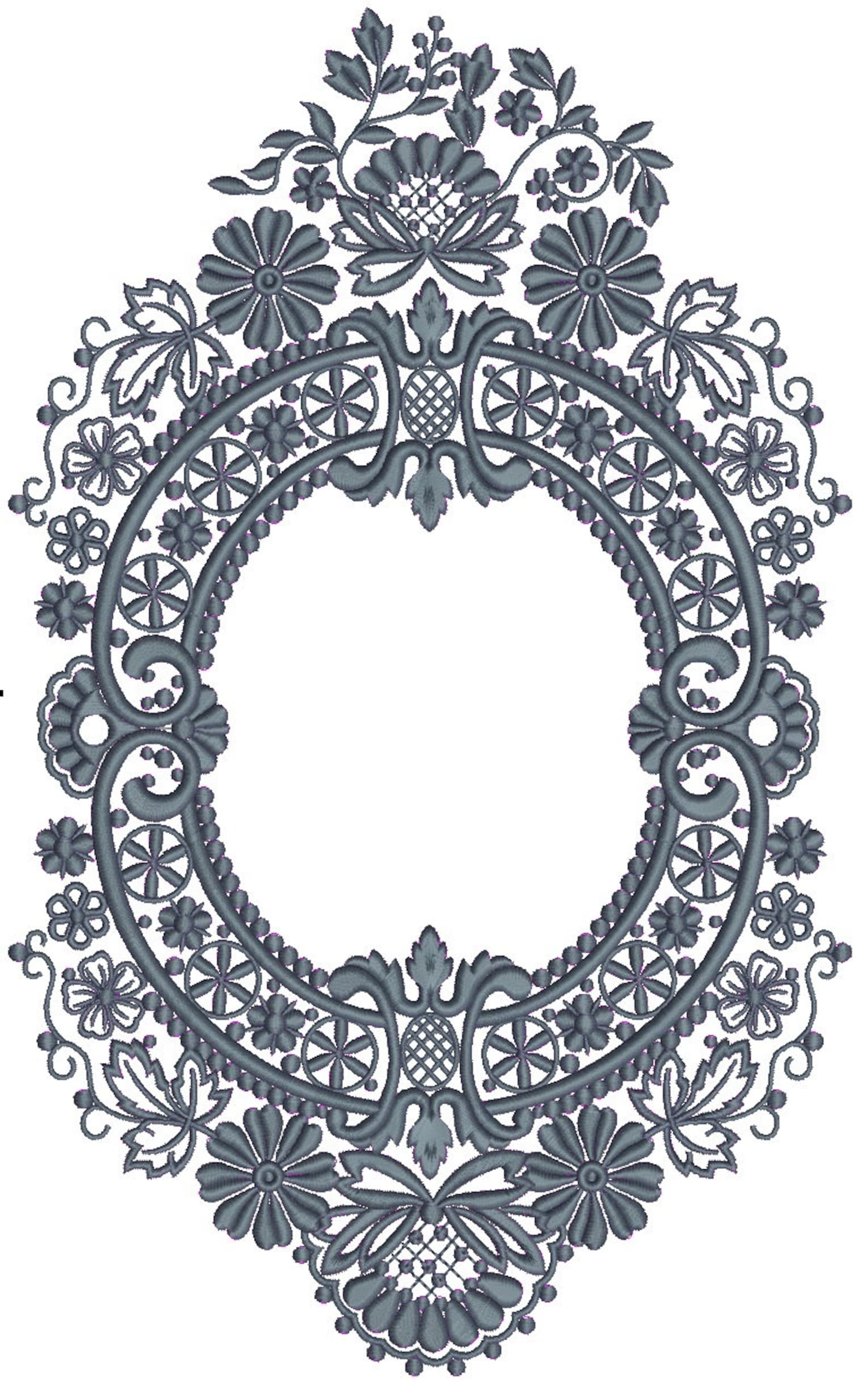 Imperial Baroque Monogram Frame Machine Embroidery Design - Etsy