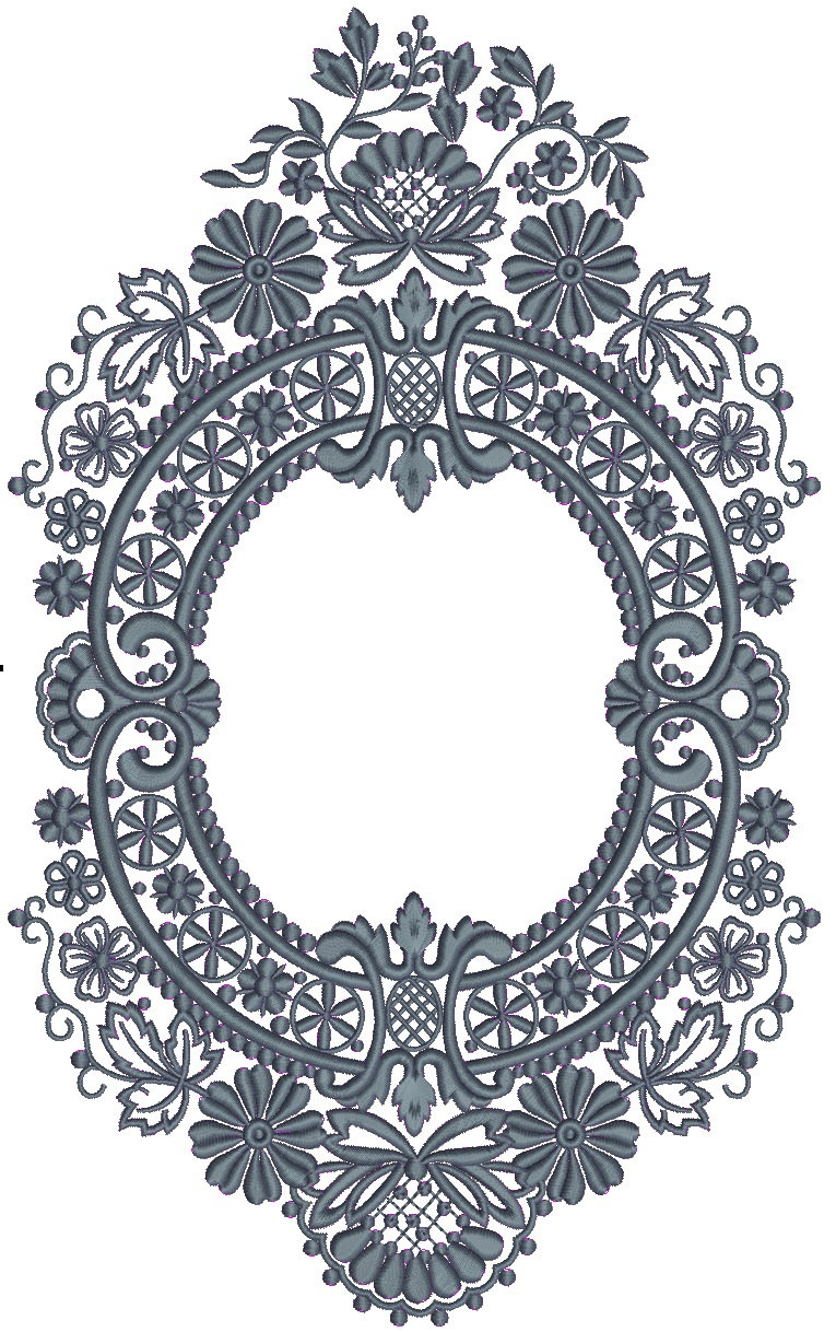design tested. imperial baroque monogram frame Machine embroidery ...