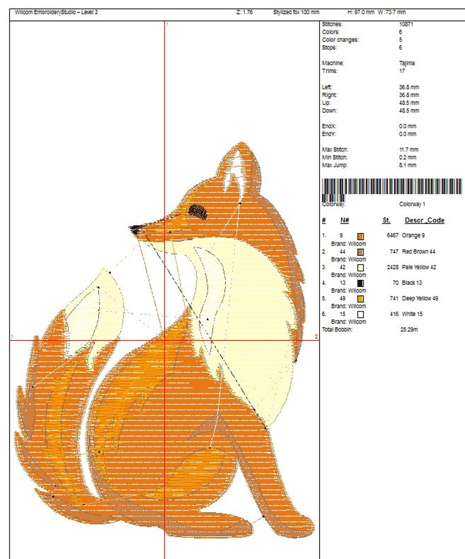 Fox Embroidery Design Machine Embroidery Design 2 Sizes - Etsy