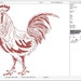 Red Work Rooster Machine Embroidery Design - Etsy