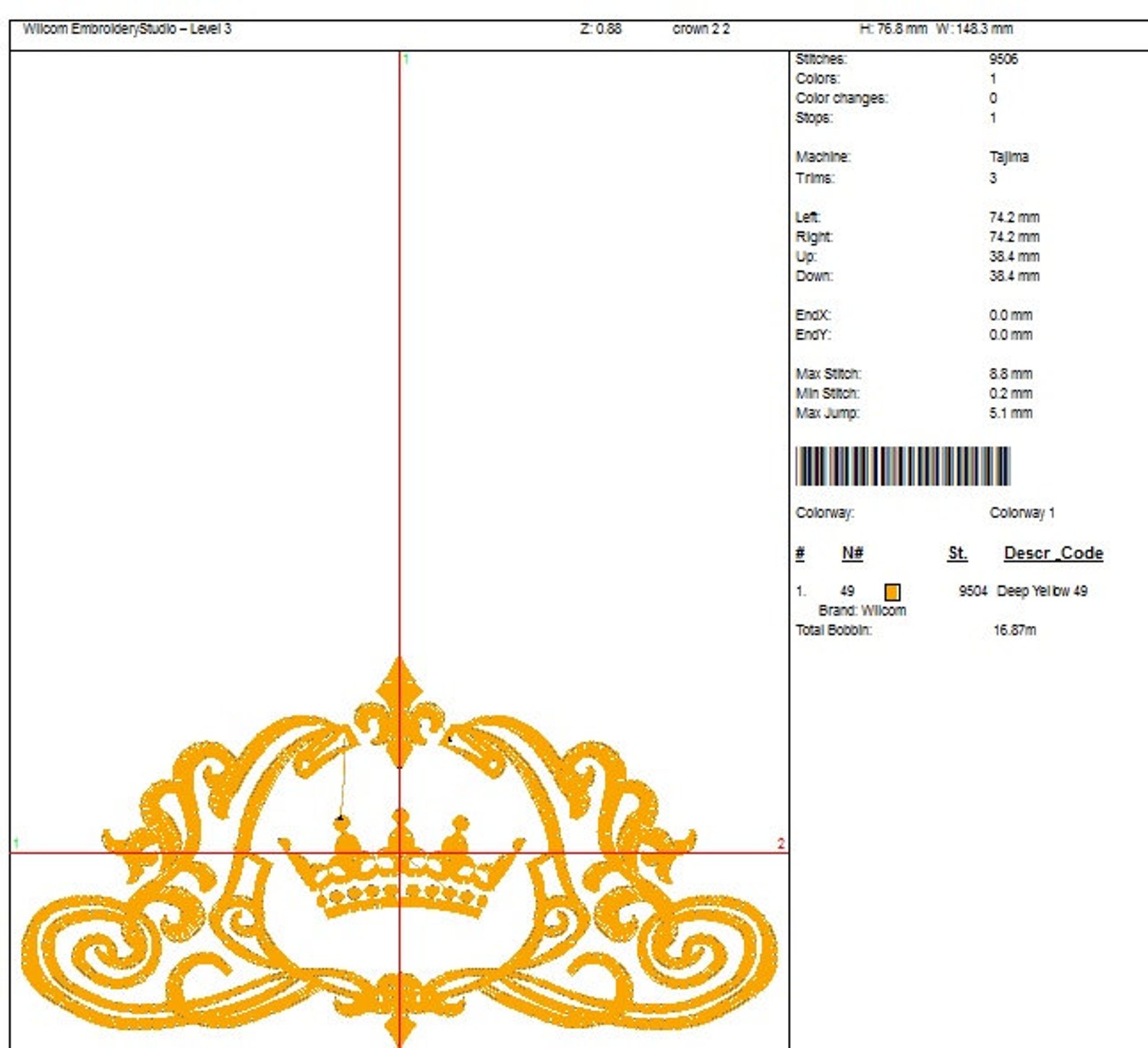 Crown and Floral Pattern Machine Embroidery Design - Etsy