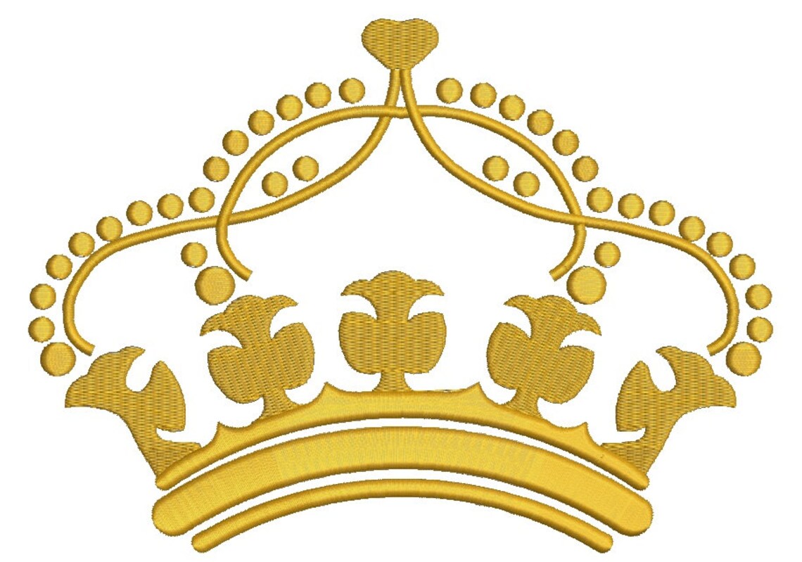 Elegant crown with heart embroidery design tested | Etsy