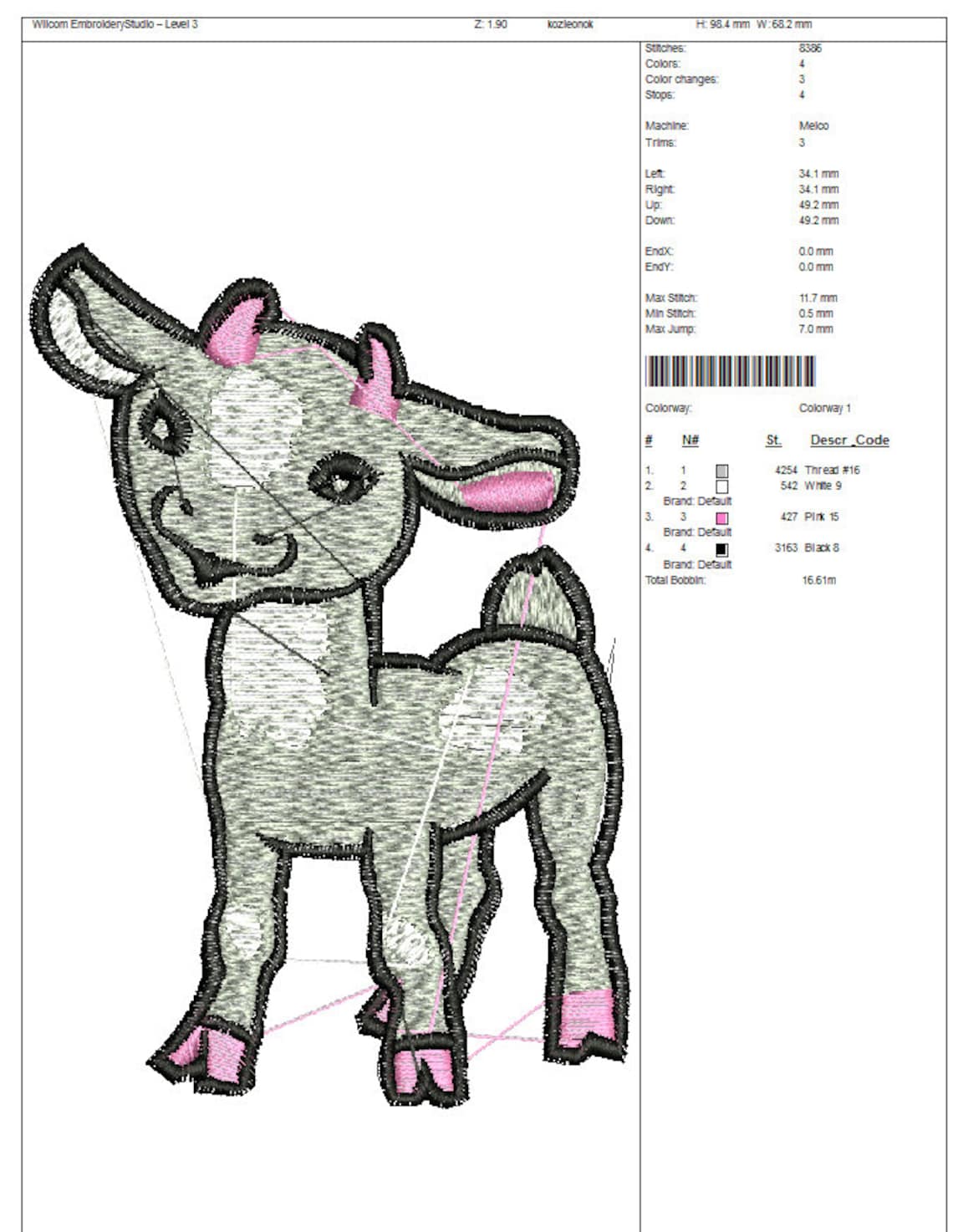 Goat Machine Embroidery Design | Etsy