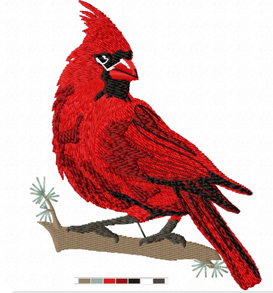 Red Cardinal Bird Machine Embroidery Design - Etsy