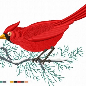 Red Cardinal Bird Machine Embroidery Design - - Etsy