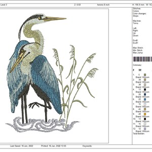 A Couple of Herons Embroidery Design - Etsy