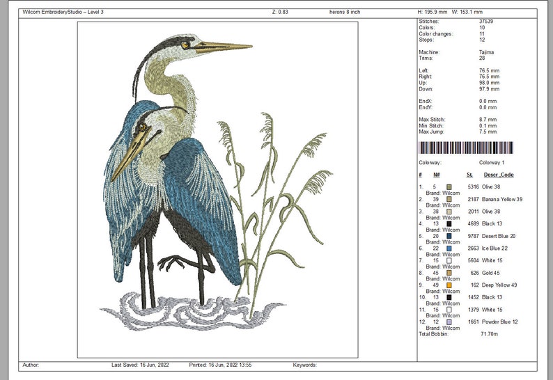 A Couple of Herons Embroidery Design - Etsy