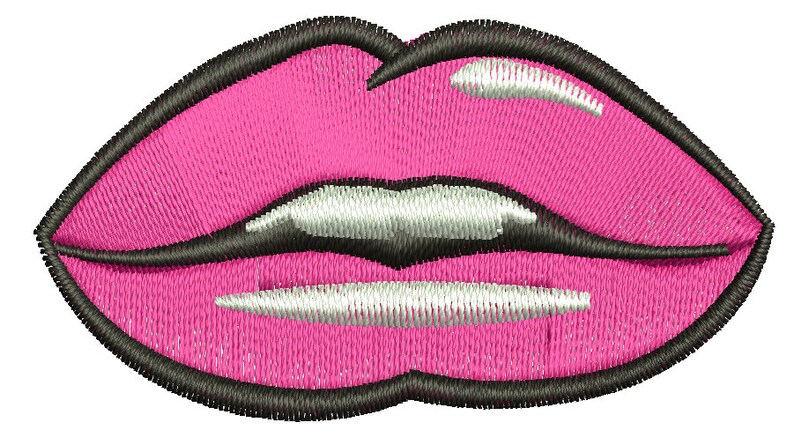 Lips Machine Embroidery Design Instant Download - Etsy