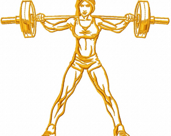 Woman Body Builder Machine Embroidery Design Instant Download - Etsy