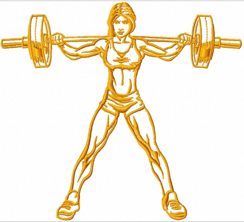 Woman Body Builder Machine Embroidery Design Instant Download - Etsy