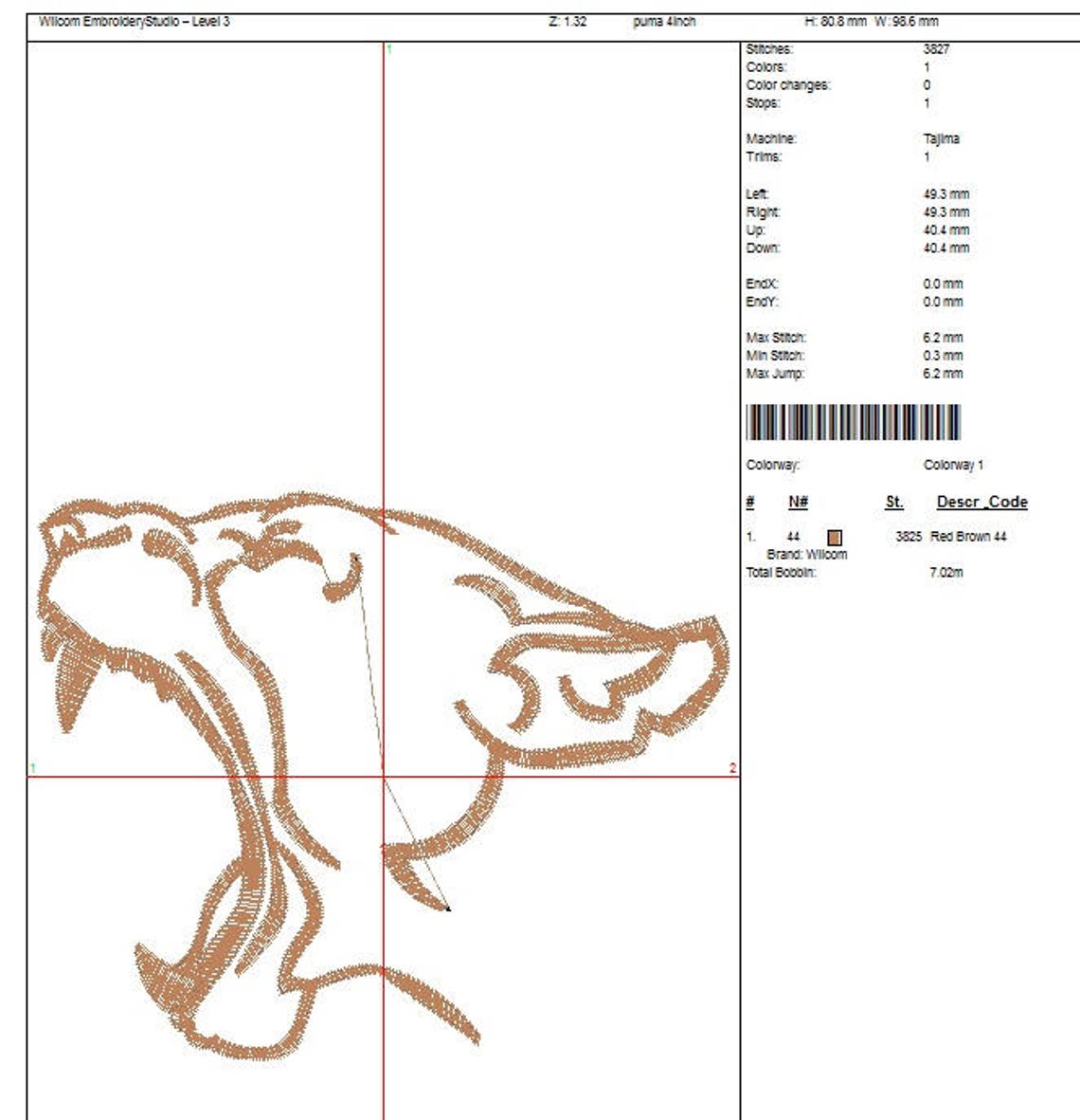 Puma Machine Embroidery Design - Etsy