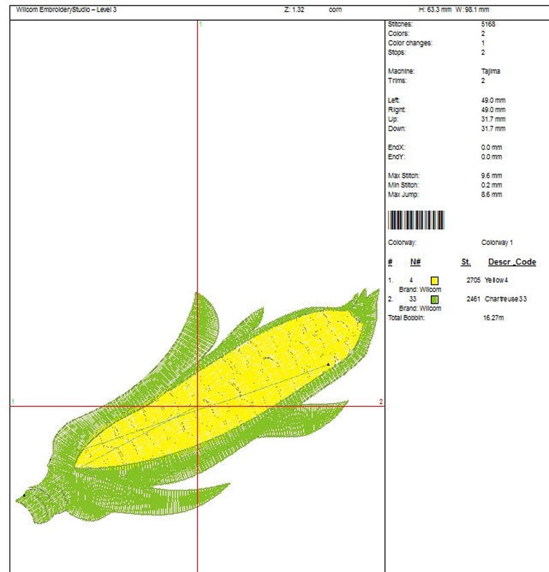 Corn Machine Embroidery Designs - Etsy