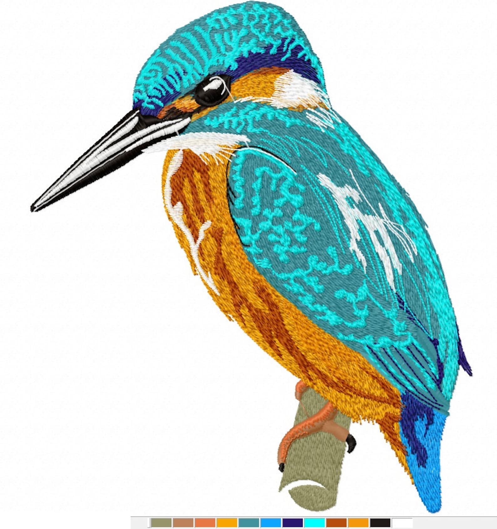 Kingfisher Kingfisher Large Design Sizes Machine Embroidery | Etsy