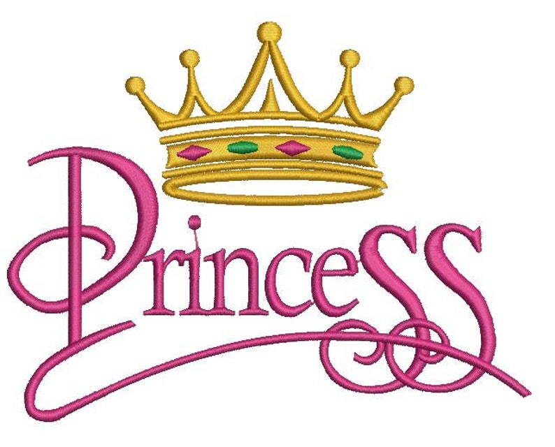 Princess Crown Design Embroidery File 66 55 44instant - Etsy