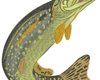 Perch / bass Machine Embroidery Design instant download | Etsy