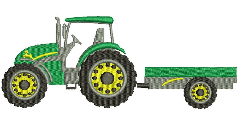 Tractor With Trailer Machine Embroidery Designs - Etsy