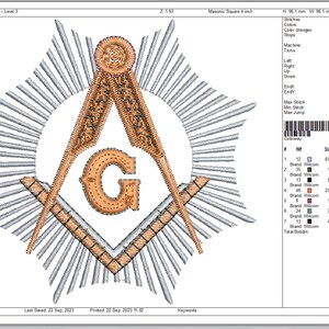 Masonic Square Machine Embroidery Design Tested - Etsy