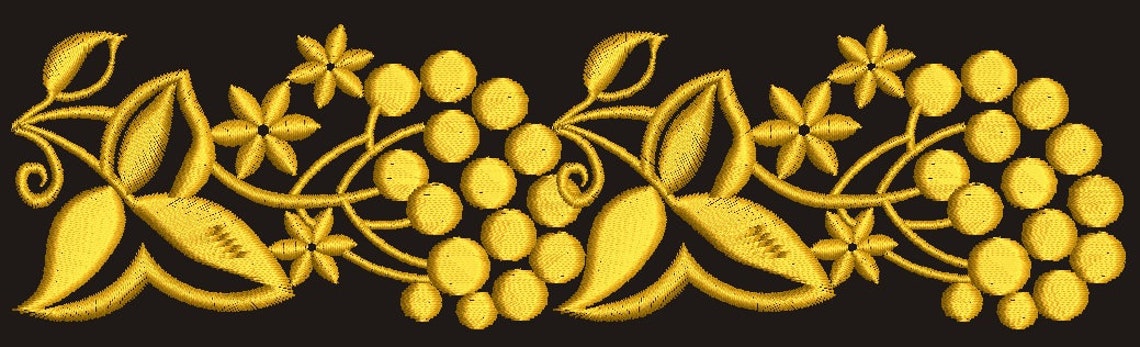 Rowan Border Machine Embroidery Design Three Different - Etsy