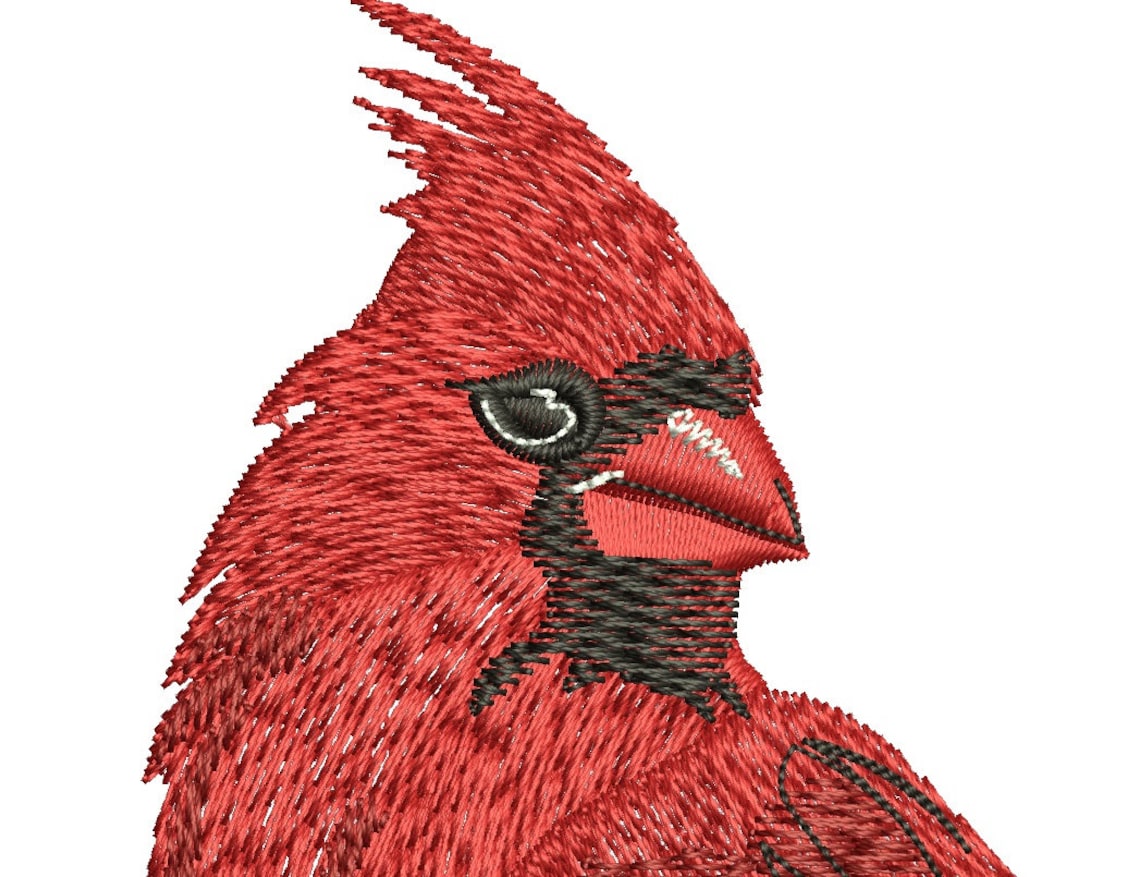 Red Cardinal Bird Machine Embroidery Design - Etsy