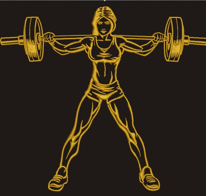 Woman Body Builder Machine Embroidery Design Instant Download - Etsy