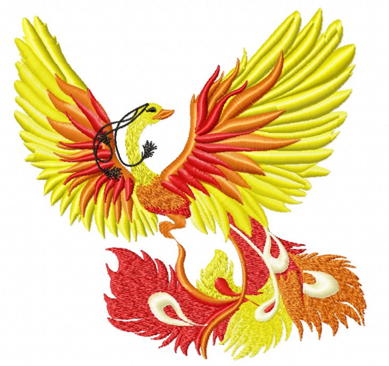 Firebird / Phoenix Machine Embroidery Design - Etsy