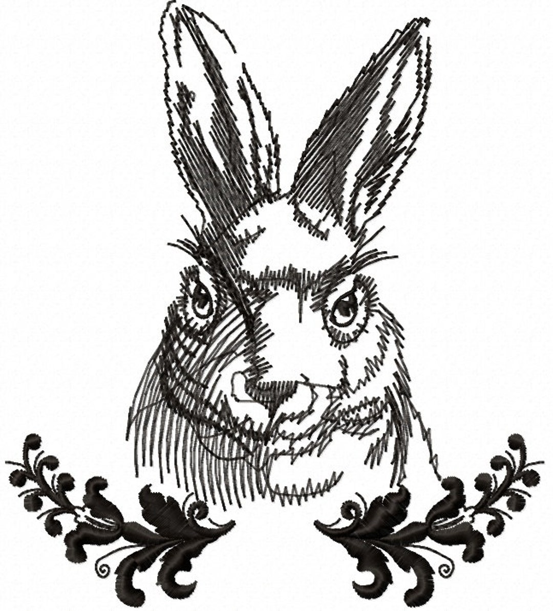 Vintage Rabbit Machine Embroidery Design, Instant Download - Etsy