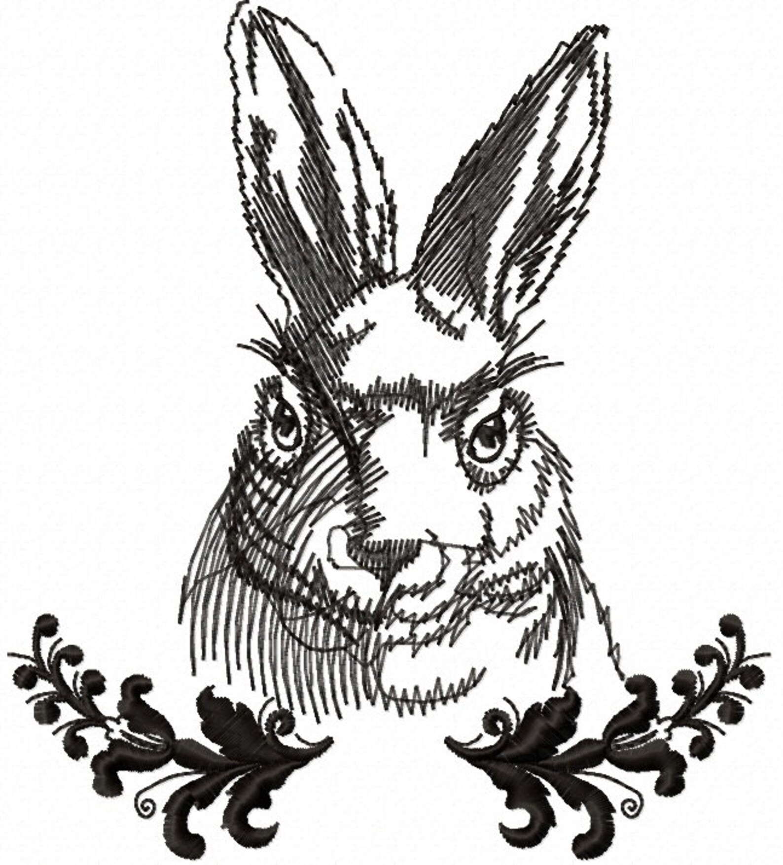 Vintage Rabbit Machine Embroidery Design, Instant Download - Etsy