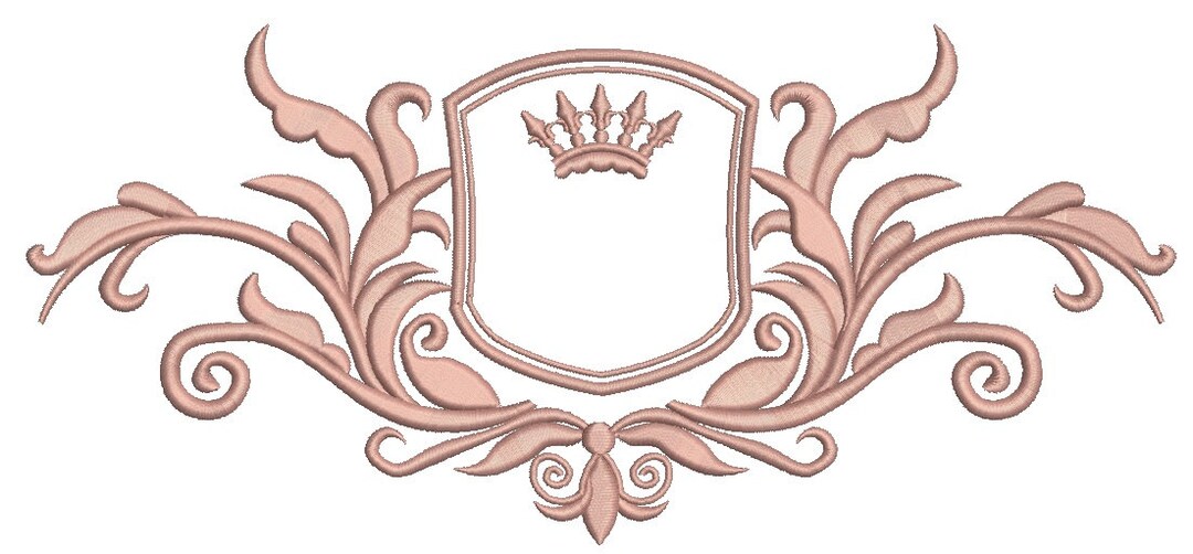 Crown and Floral Pattern Machine Embroidery Design - Etsy