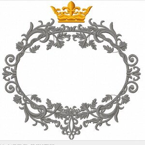 Crown and Oval Floral Frame for Monogram Machine Embroidery Design - Etsy