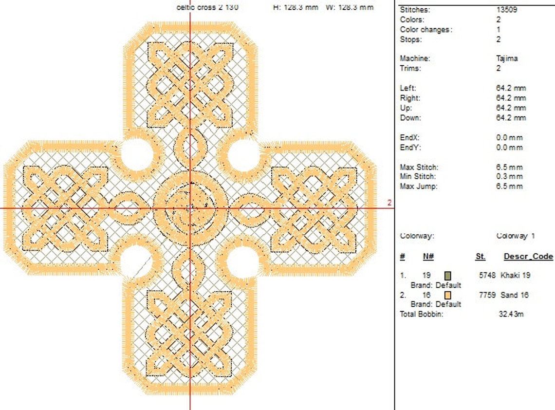 Celtic Cross Machine Embroidery Design Three Sizes Tested - Etsy