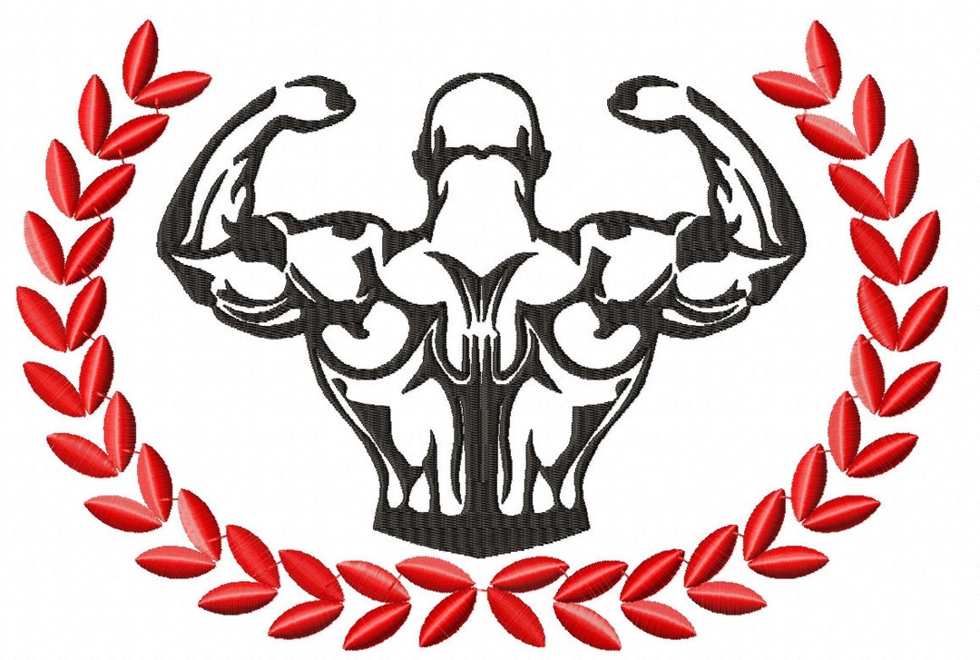 Body Builder Machine Embroidery Design, Instant Download - Etsy