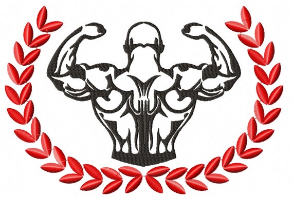 Body Builder Machine Embroidery Design Instant Download | Etsy