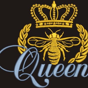 Bee Quewn Machine Embroidery Design Instantly Download Tested - Etsy