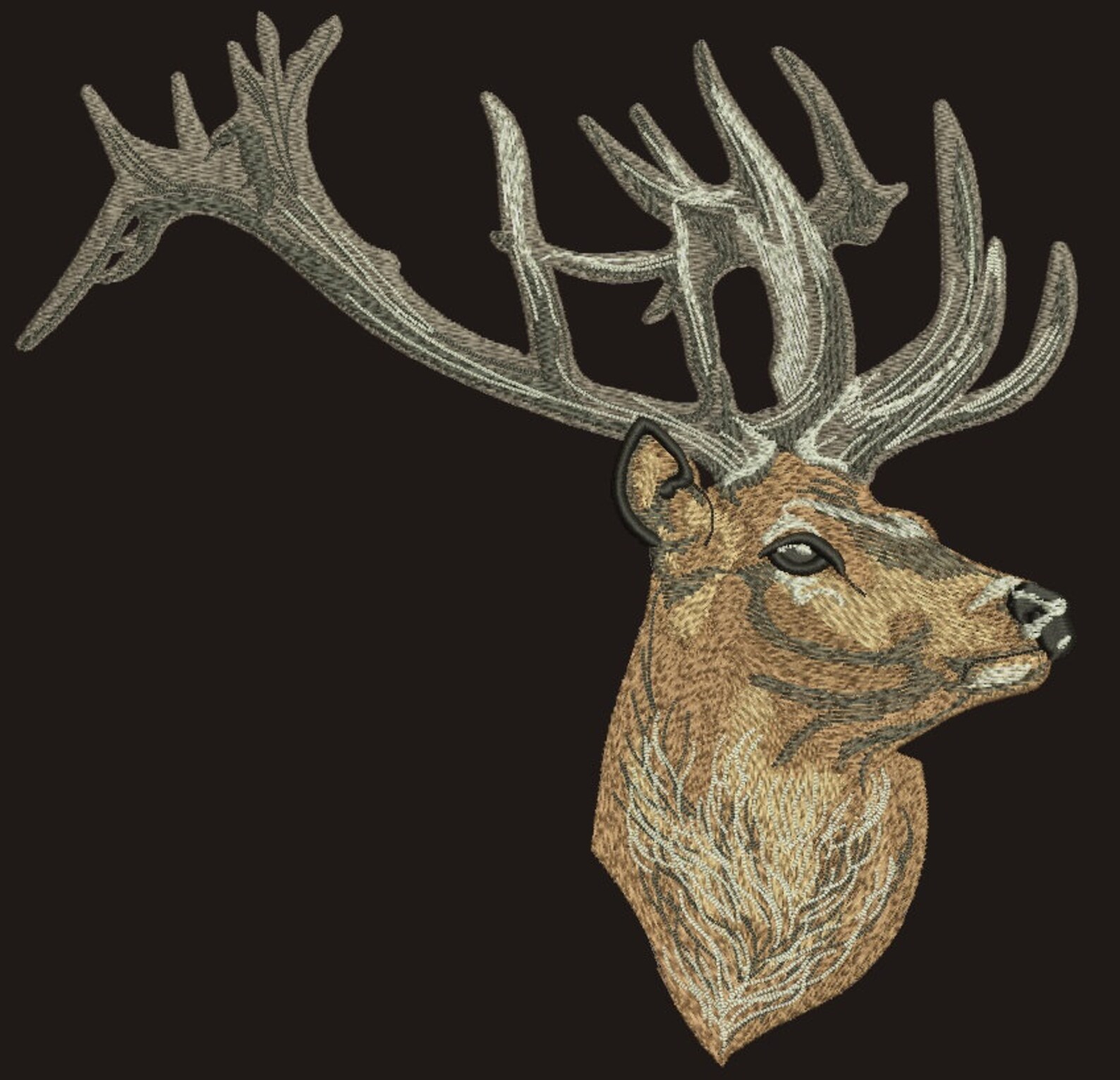 Deer Head Machine Embroidery Design Instant Download | Etsy