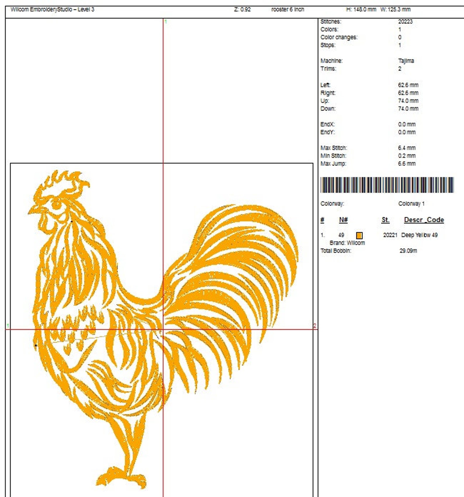 Rooster Machine Embroidery Design - Etsy