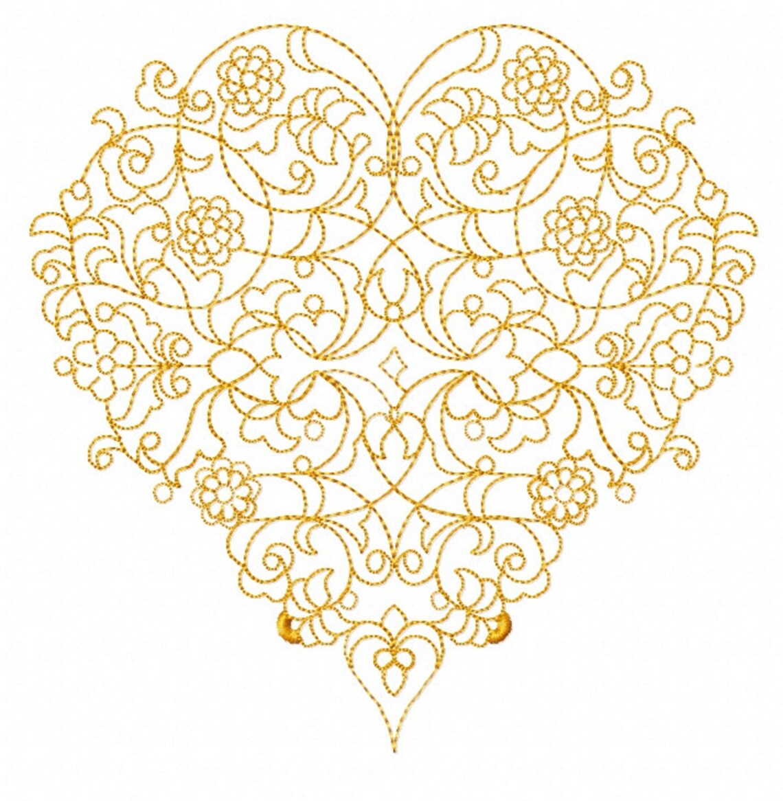 Heart Decorative Machine Embroidery Design Instant Download 3 | Etsy