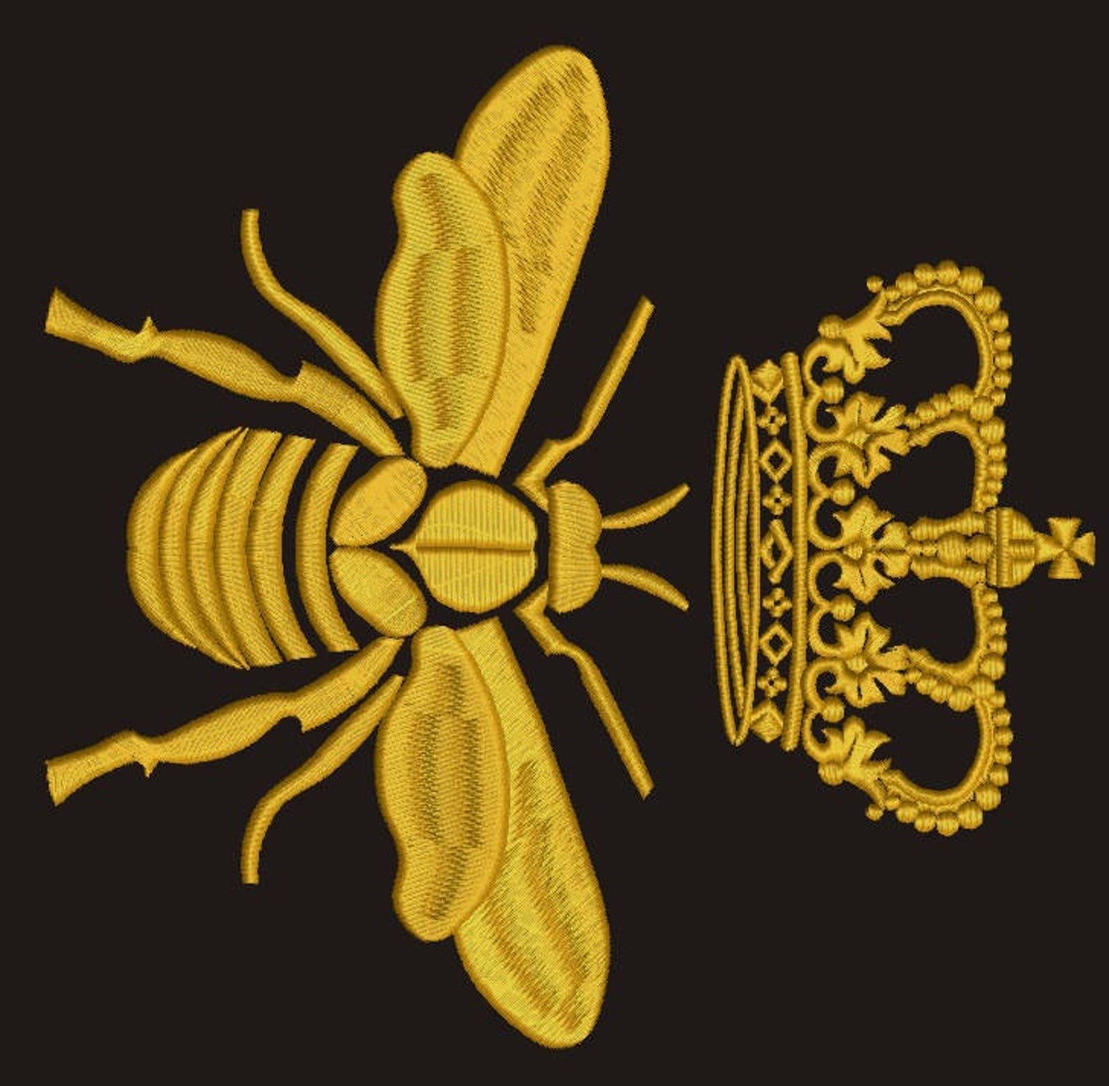 Royal Bee Machine Embroidery Design Instantly Download Tested - Etsy