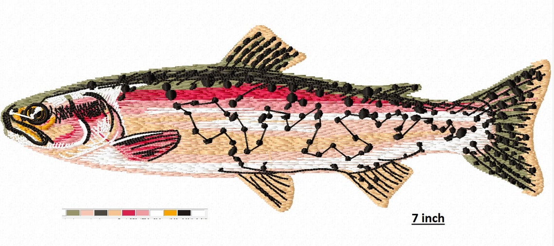 Cutthroat Trout Fisherman Embroidery Design - Etsy