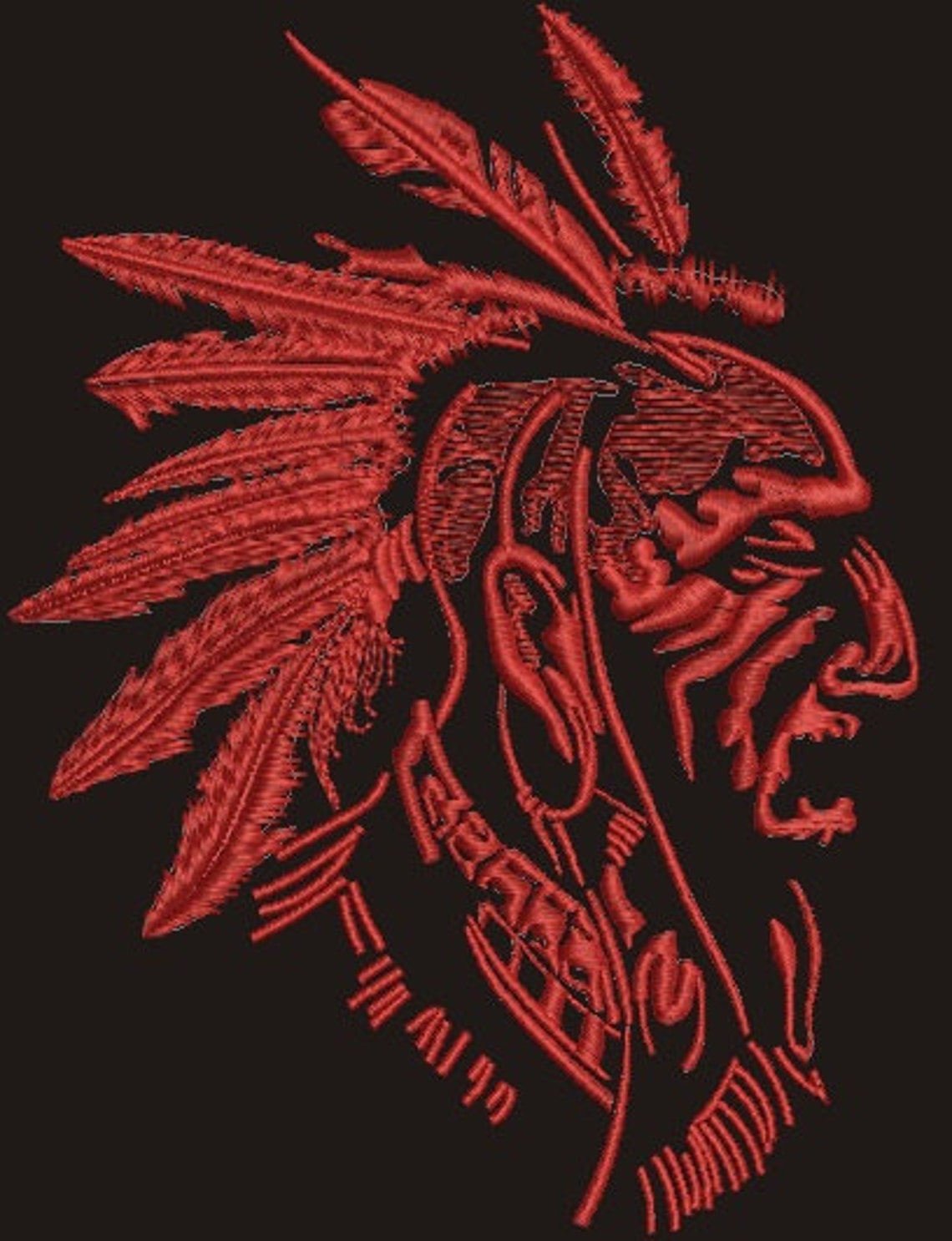 Indian With Feathers Machine Embroidery Design Instant | Etsy