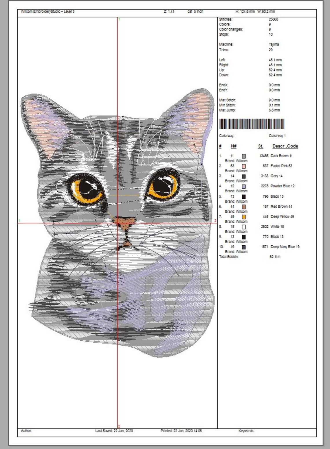 Big Gray Cat Design Machine Embroidery Designs Tested 4 - Etsy