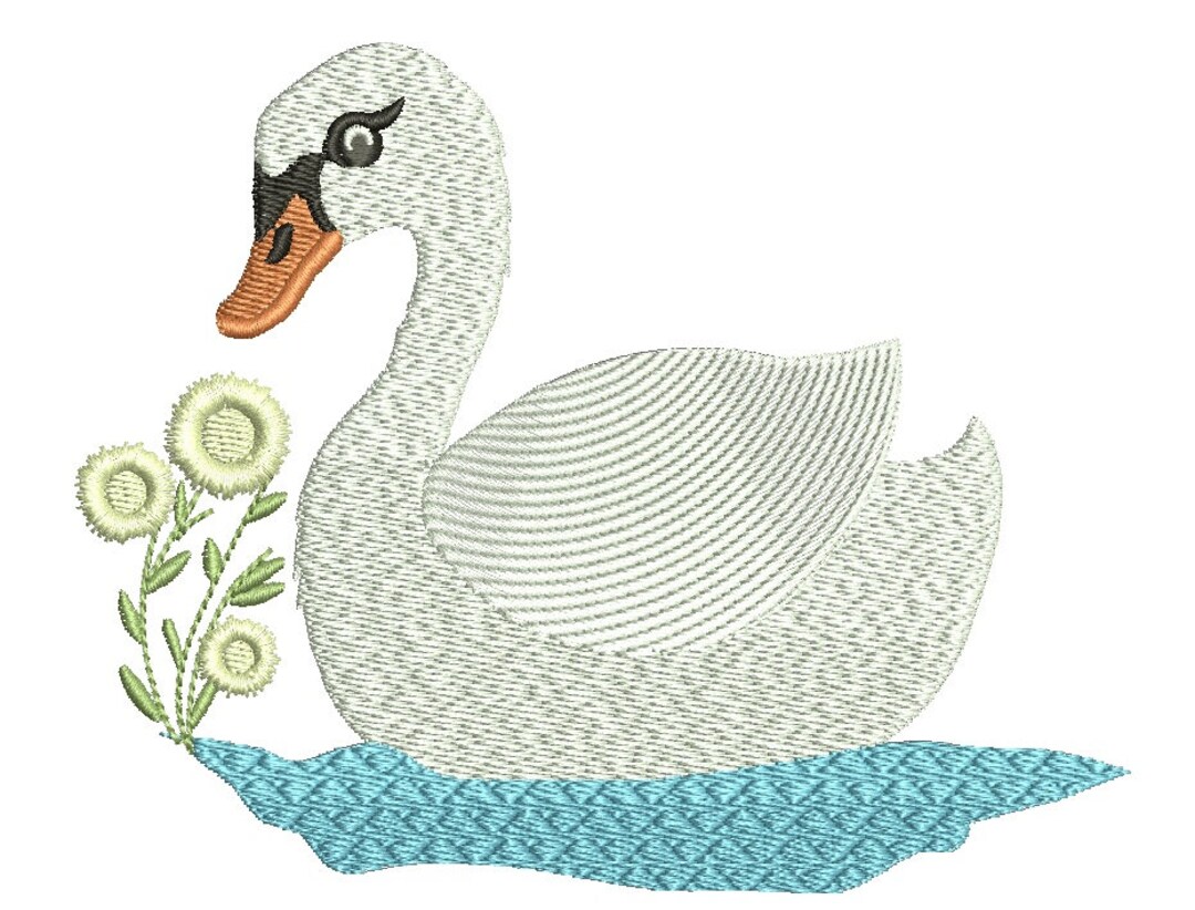 Swan Machine Embroidery Design - Etsy