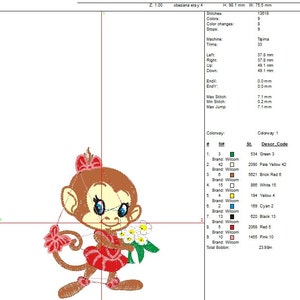 Monkey Machine Embroidery Design - Etsy