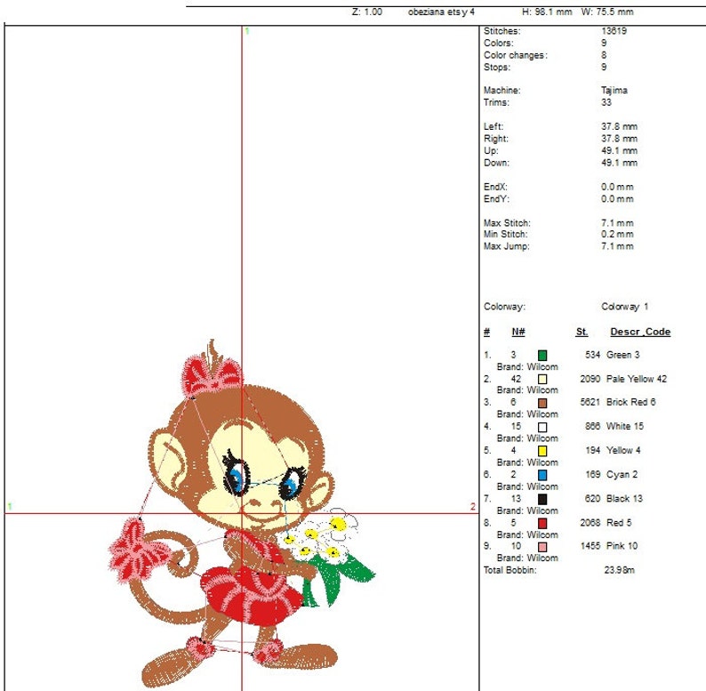 Monkey Machine Embroidery Design - Etsy