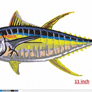 Yellowfin Tuna Machine Embroidery Design Instant Download - Attention ...