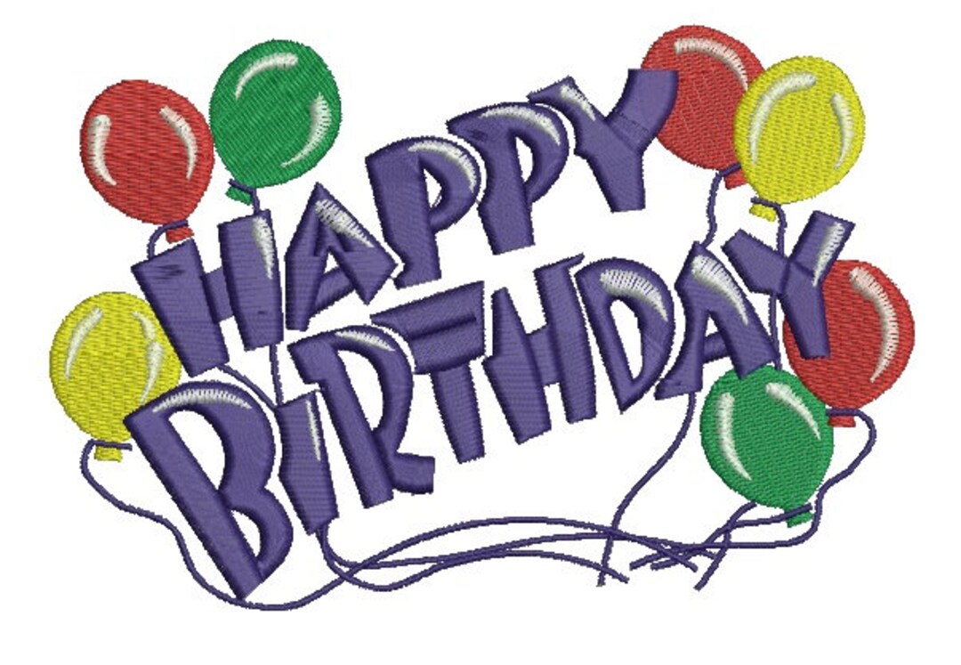 BIRTHDAY Balls Machine Embroidery Design 3 Sizes - Etsy