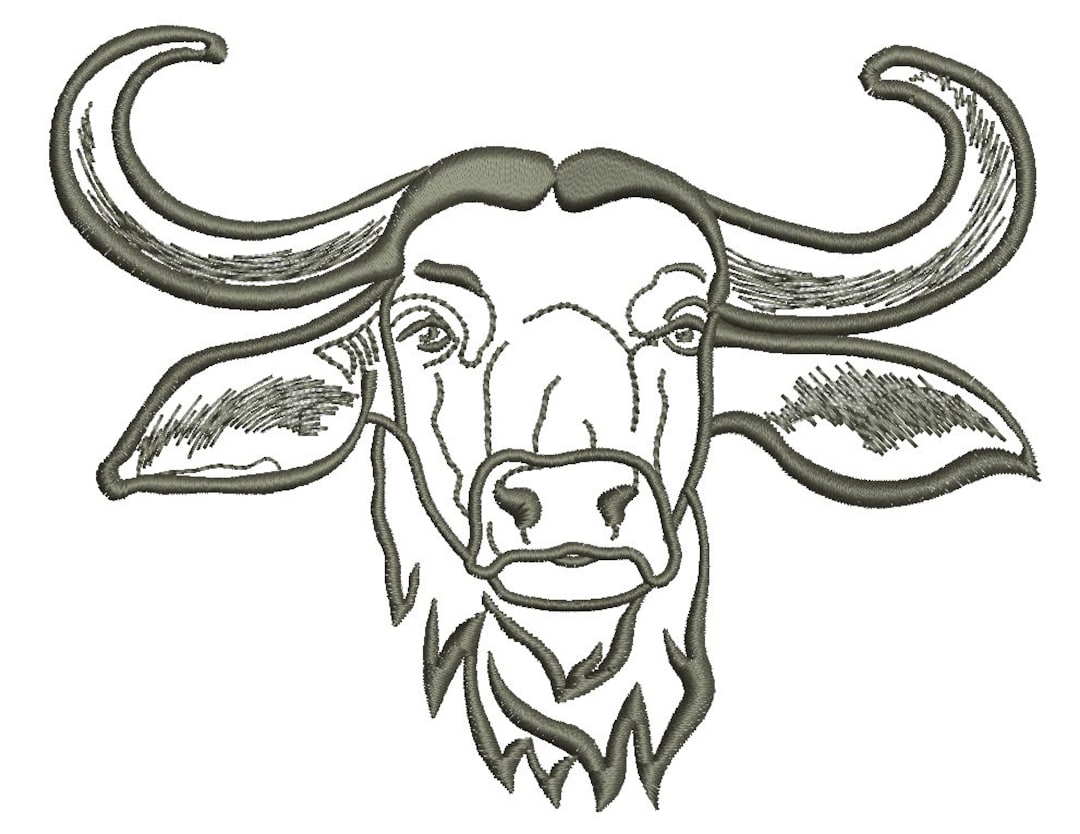 Buffalo Head Bull Machine Embroidery Designs INSTANT DOWNLOAD - Etsy